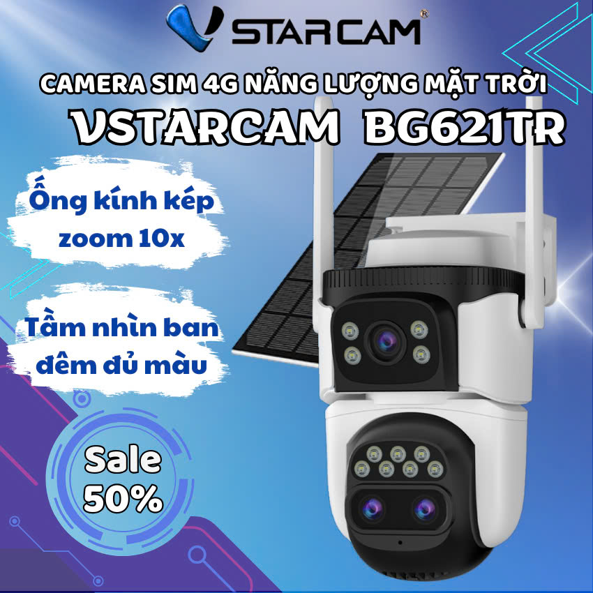 Camera Năng Lượng Mặt Trời Sim 4G VSTARCAM BG621TR Độ Phân Giải 2K Zoom ...